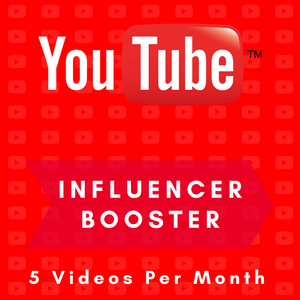 YouTube Influencer Booster | 5 videos p/m | 100% Organic